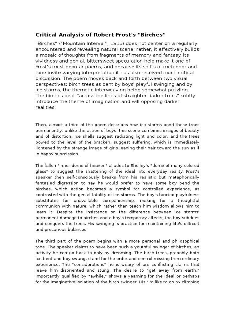 Critical Analysis of Robert Frost | PDF | Epistemology | Poetry