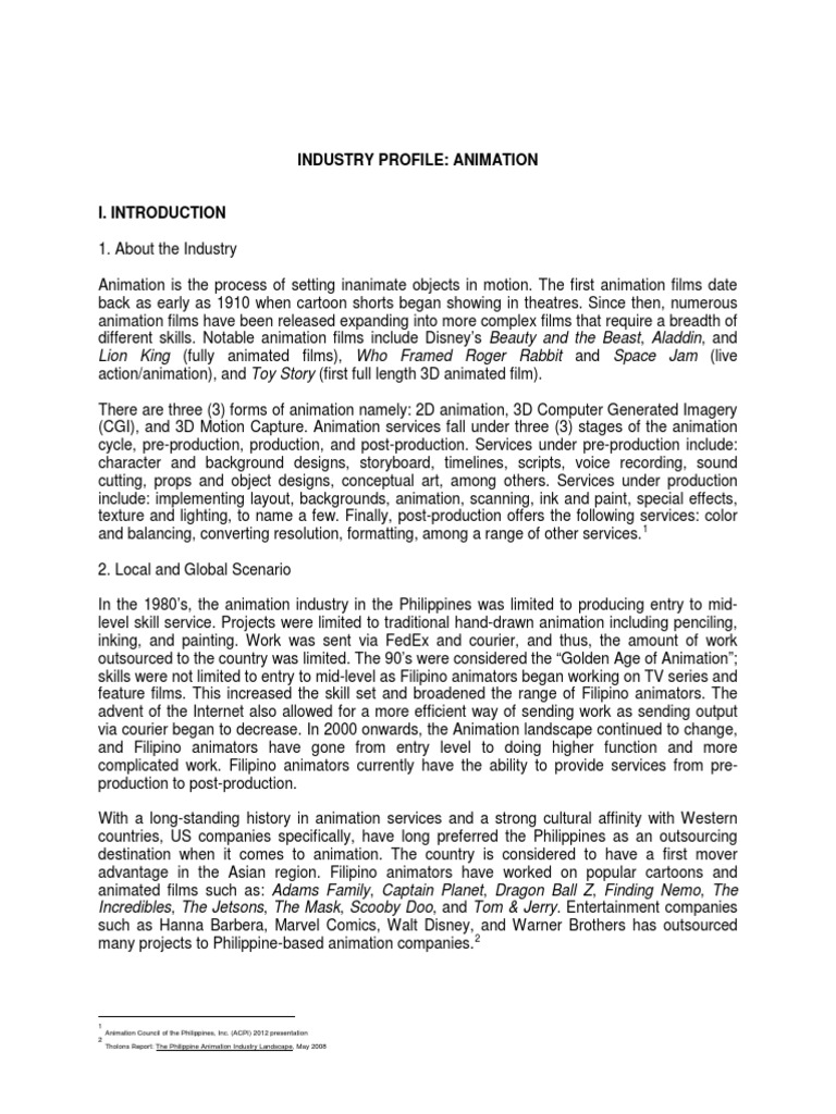 Animation Industry 2011 by BOI PDF | PDF