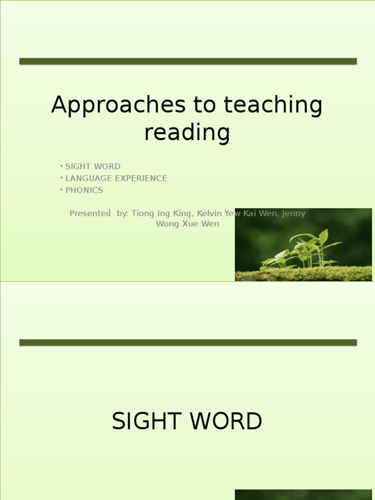 Teaching Reading: Key Approaches | PDF | Phonics | Writing