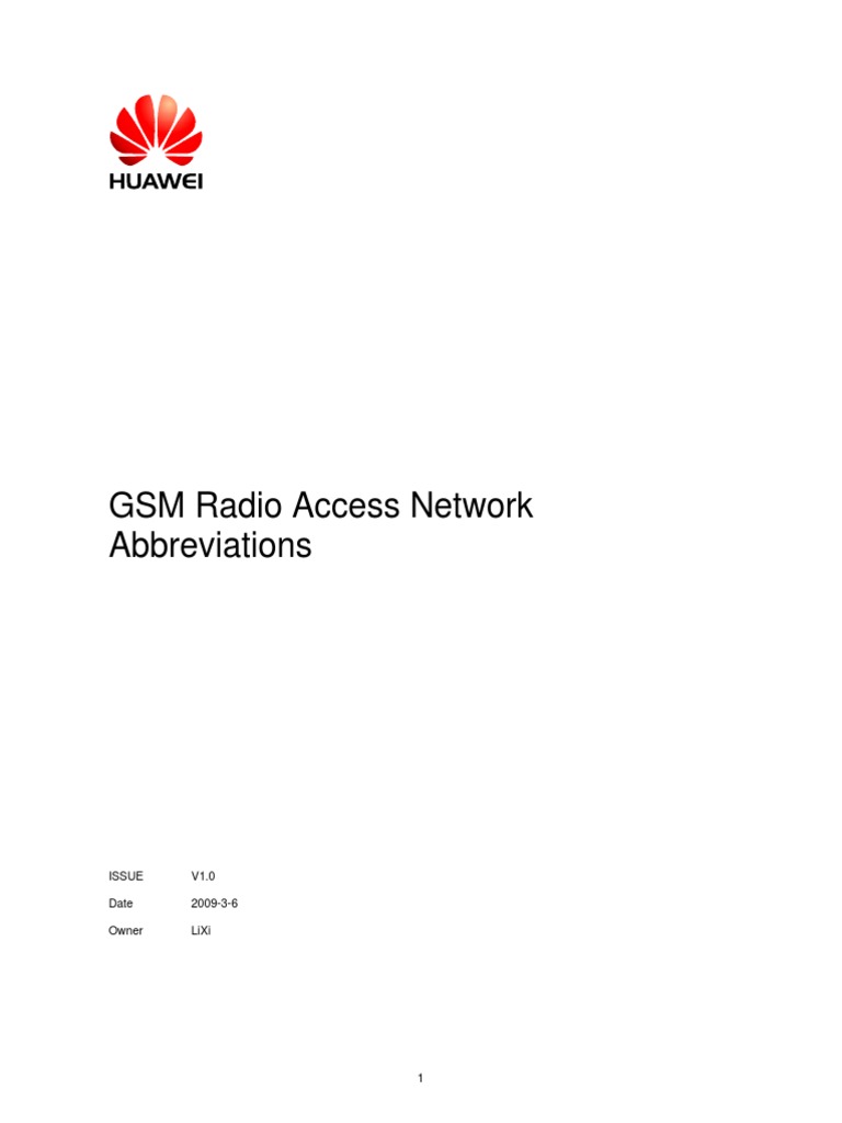 GSM Radio Access Network Abbreviations | PDF | Telecommunication ...