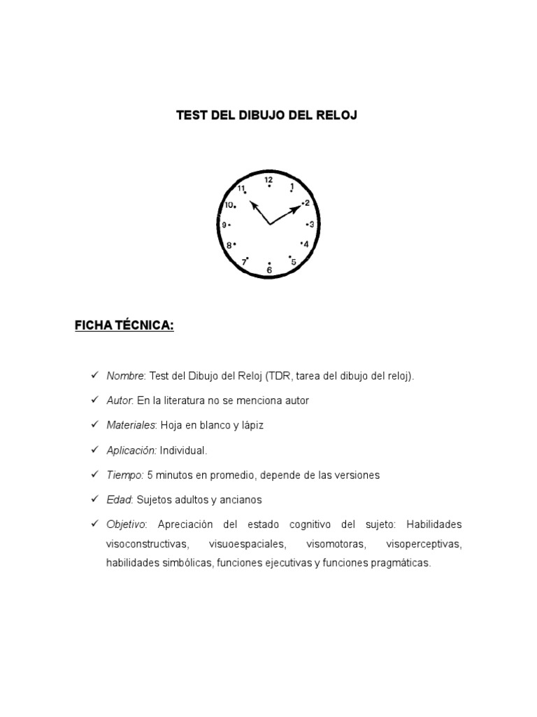 Test Del Dibujo Del Reloj | Reloj | Dibujo | Prueba gratuita de 30 días ...