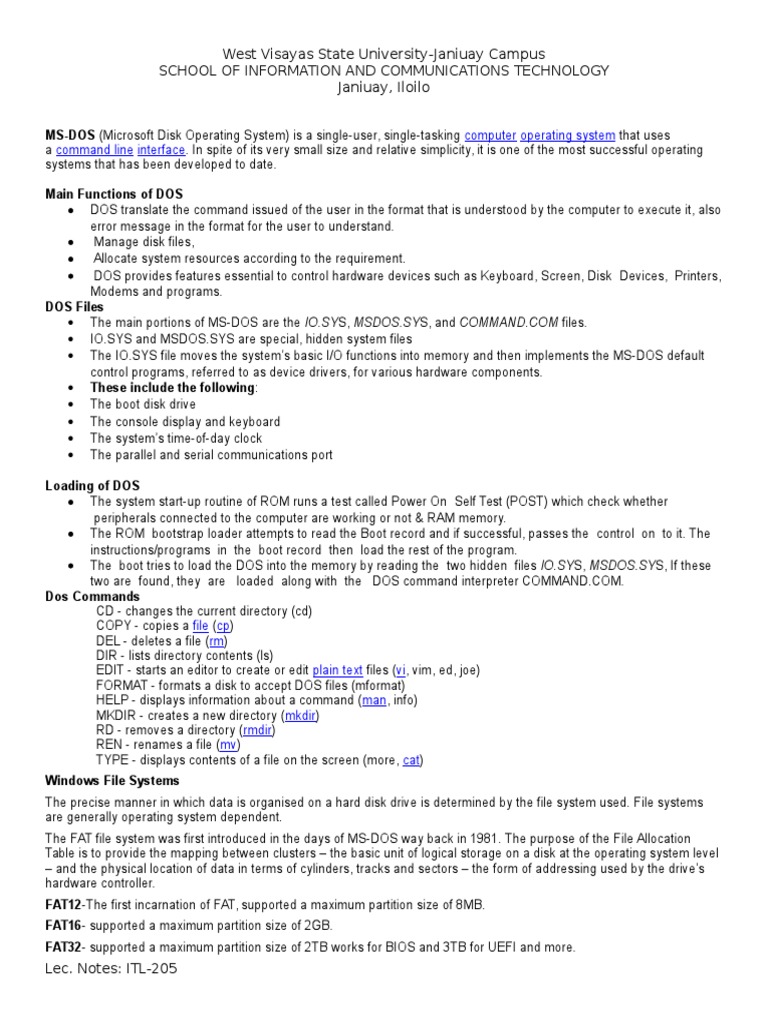Computer Operating System Command Line Interface | Download Free PDF | Dos | Booting