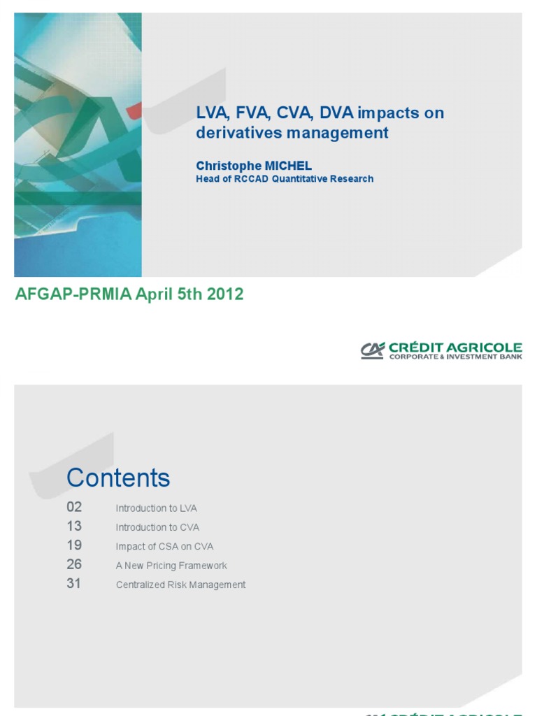 LVA, FVA, CVA, DVA Impacts On Derivatives Management | PDF | Margin ...