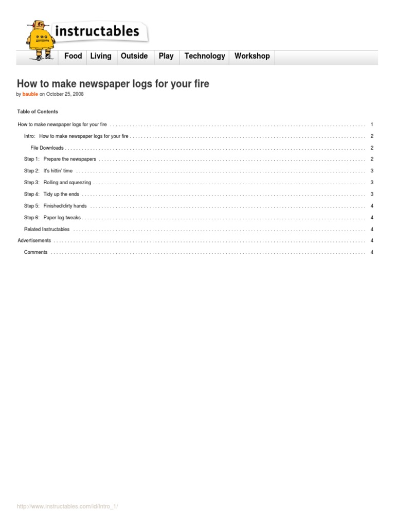 How To Make Newspaper Logs For Your Fire: Food Living Outside Play ...