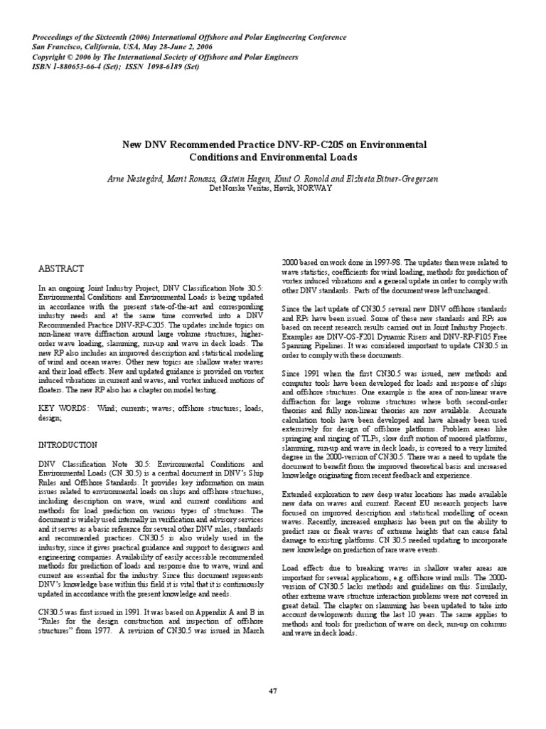 RPT - DNV Recommended Practice (DNV-RP-C205) Environmental Conditions ...