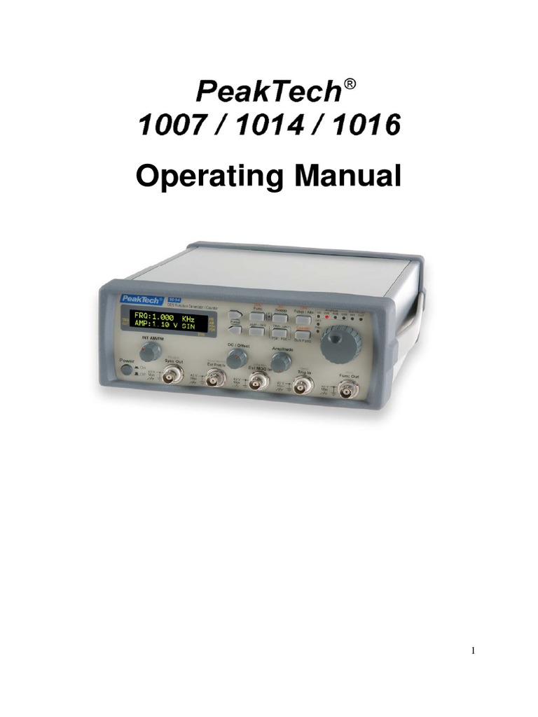 Generador de Señales Peaktech 1014 | PDF | Frequency Modulation | Amplitude