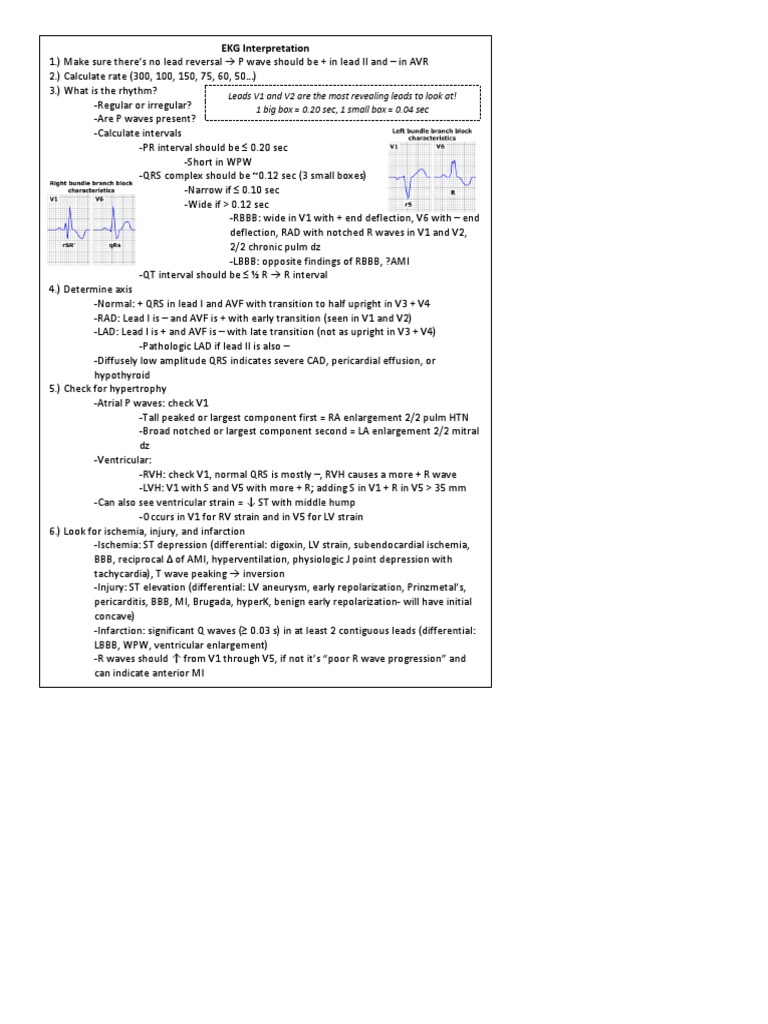 EKG Interpretation Guide | PDF | Cardiac Electrophysiology ...