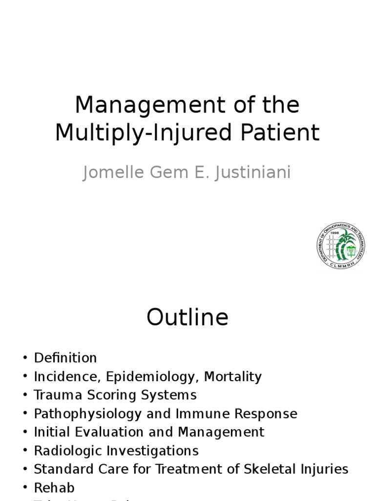 Management of The Multiply-Injured Patient | PDF | Major Trauma ...