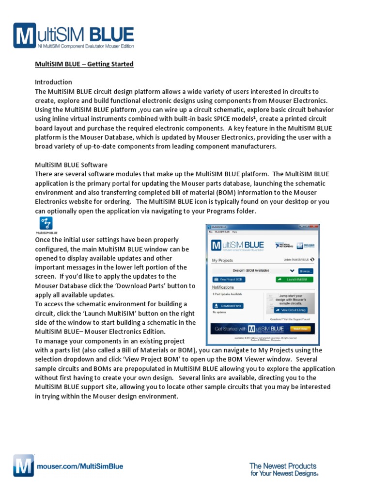 MultiSIM BLUE: User Guide and Features | PDF | Spice | Electronics