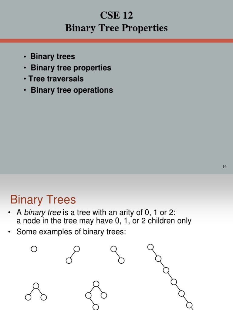 CSE 12 Binary Tree Properties | PDF | Algorithms And Data Structures | Computer Data