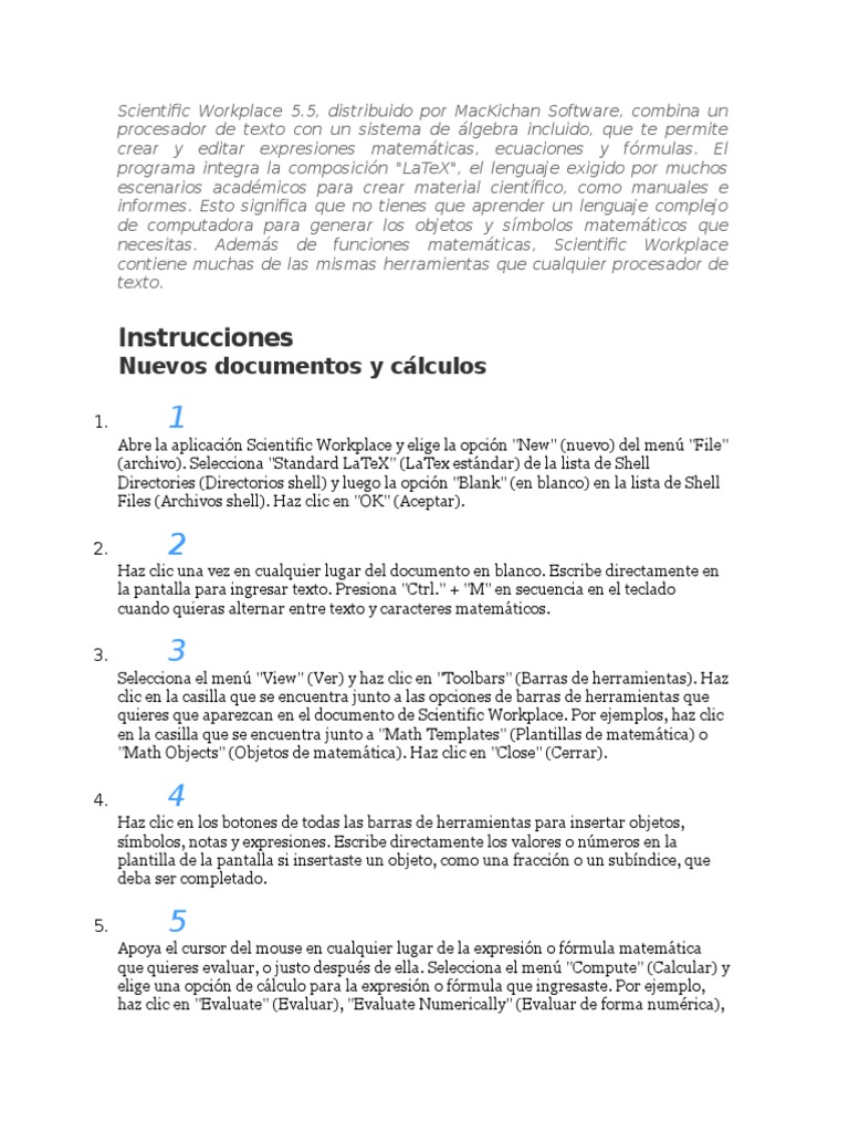 Scientific Workplace 5 | Descargar gratis PDF | Point and Click ...