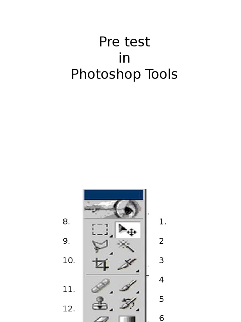Pre Test in Photoshop Tools | PDF