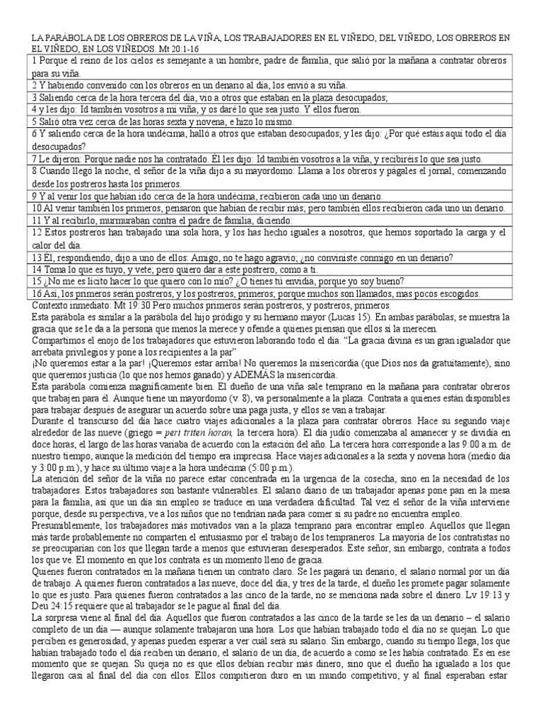 Parabola MT Obreros de La Viña | PDF | Cristo (título) | Jesús