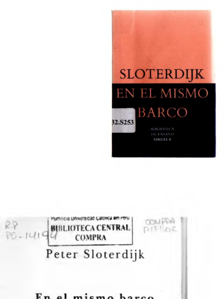 Sloterdijk Peter en El Mismo Barco | PDF | Homo Sapiens | Platón