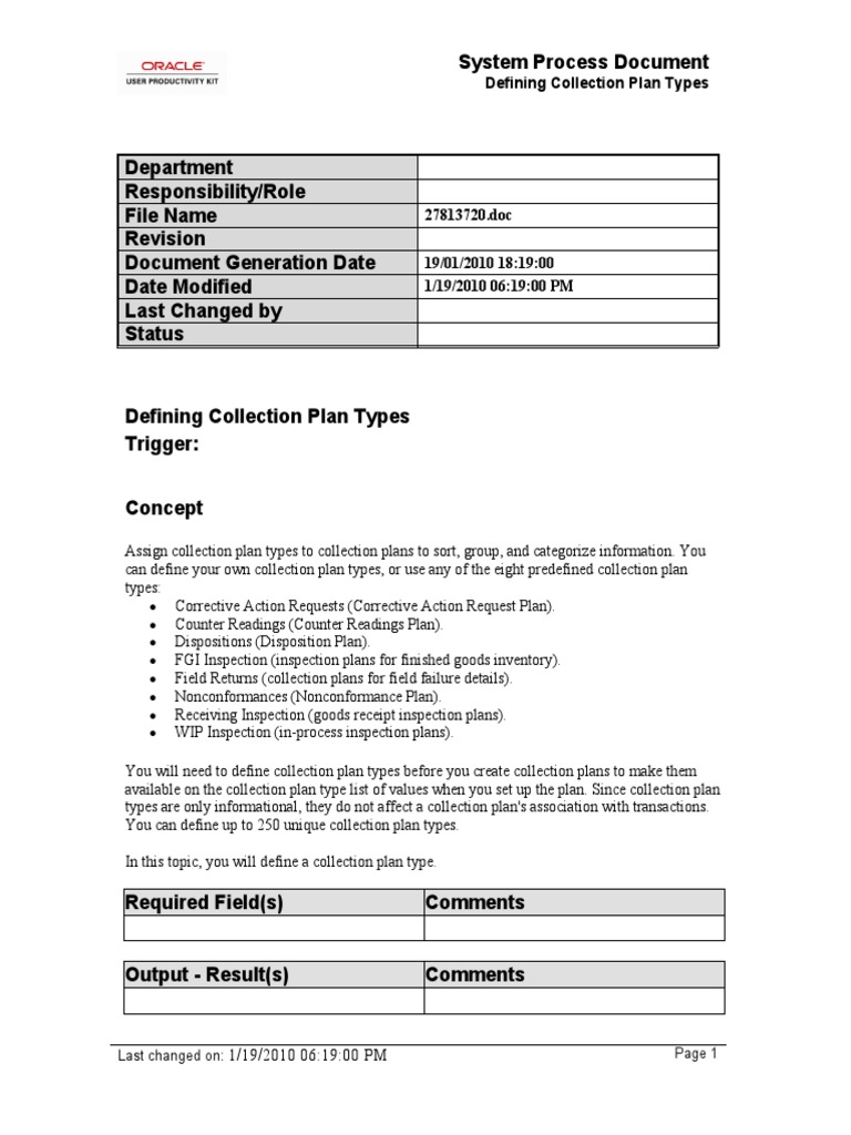 Defining Collection Plan Types - SPD | PDF | Information | Computer ...