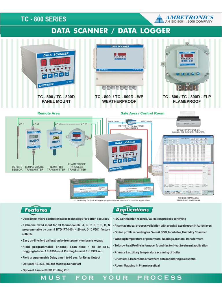 TC 800 Data Scanner Logger | PDF | Relay | Equipment