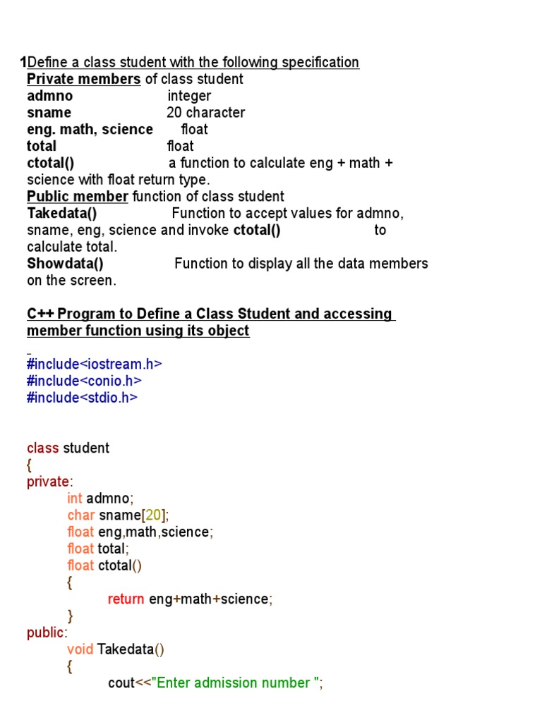 C++ Class Definition Examples Explained | PDF | Subroutine | Integer (Computer Science)
