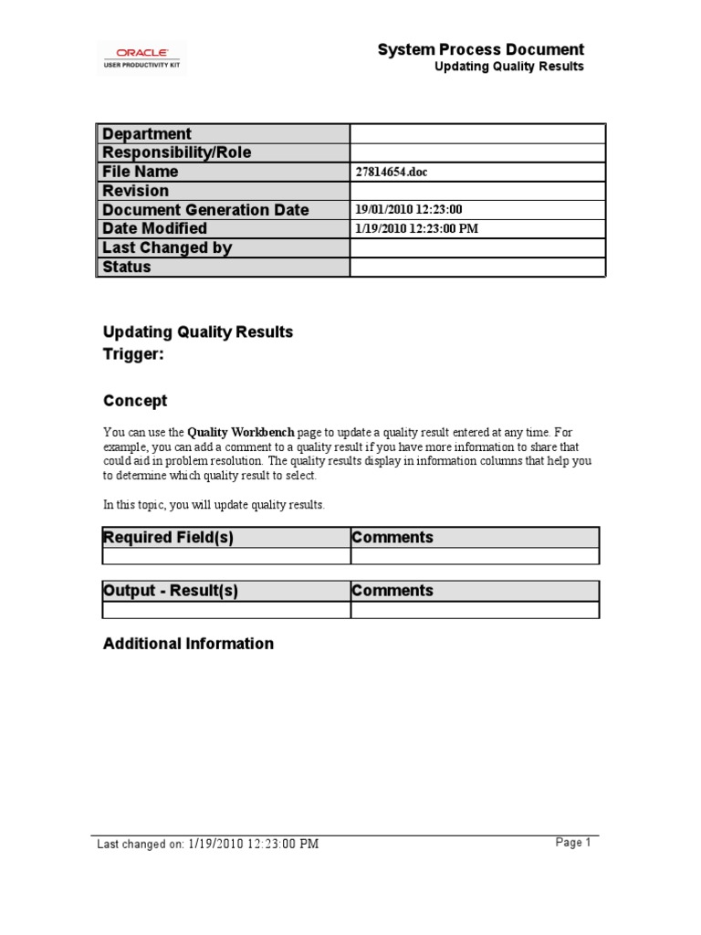 Updating Quality Results Procedure | PDF | Information Science | Software
