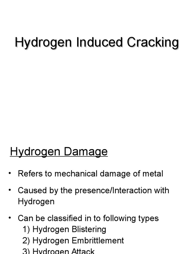 Hydrogen Cracking | PDF | Corrosion | Hydrogen