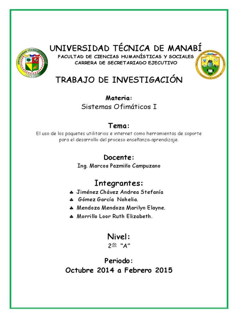 Proyecto de Ofimatica Nuevo | PDF | Internet | Aprendizaje