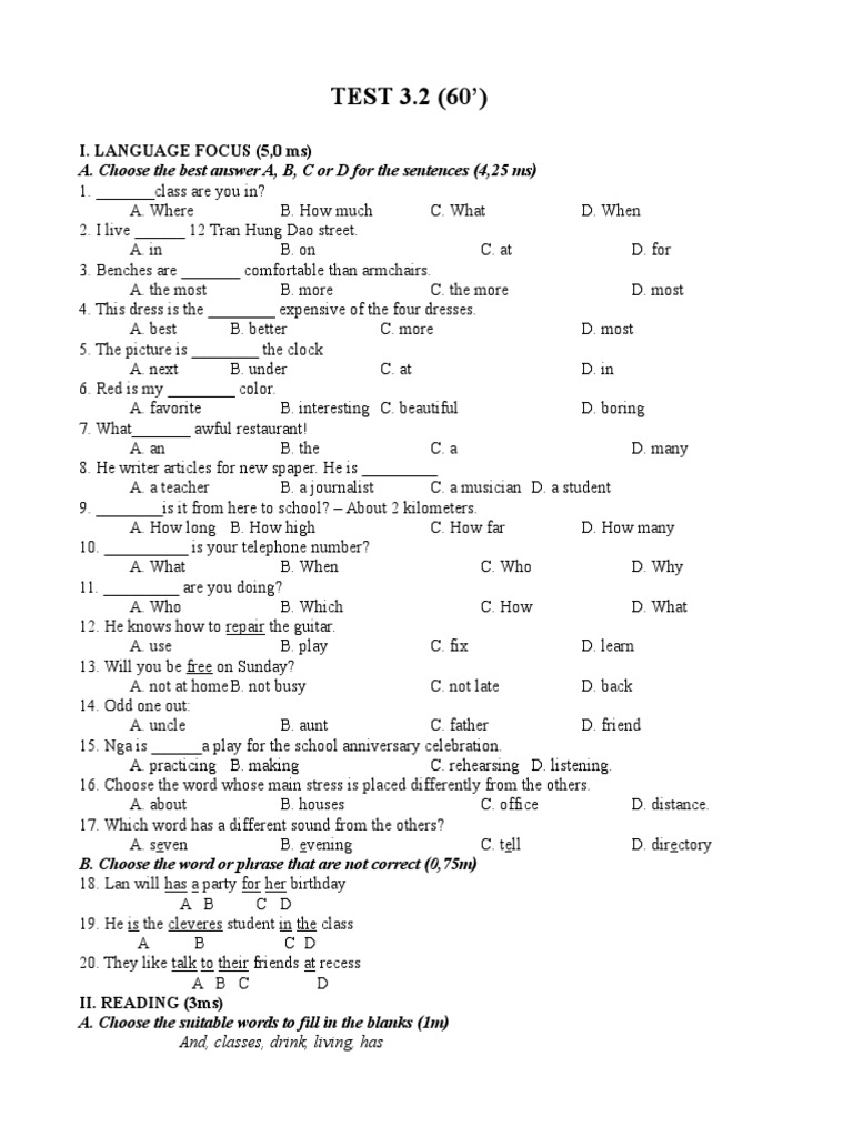 Assessing English Language Skills: A Comprehensive English Language ...
