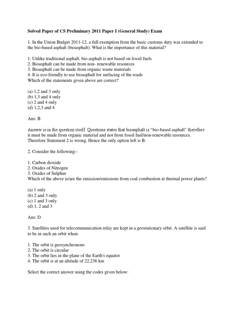 Preliminary Paper I 2011 | PDF | Mangrove | Taxes