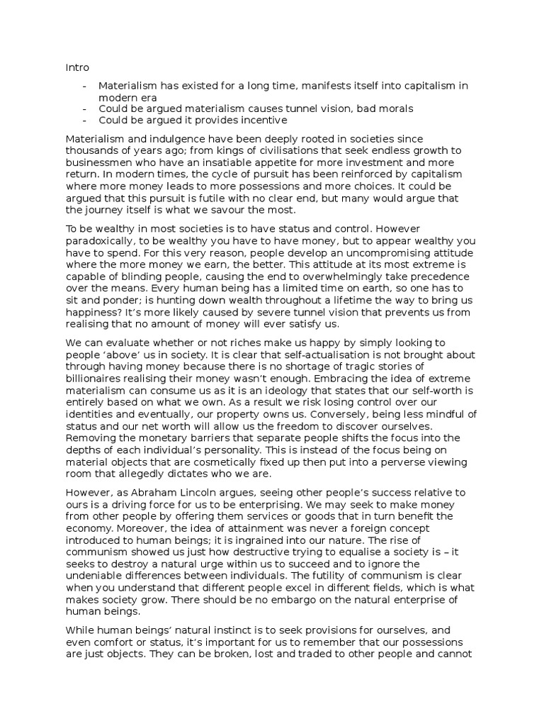 GAMSAT Practice Essay | PDF | Wealth | Capitalism