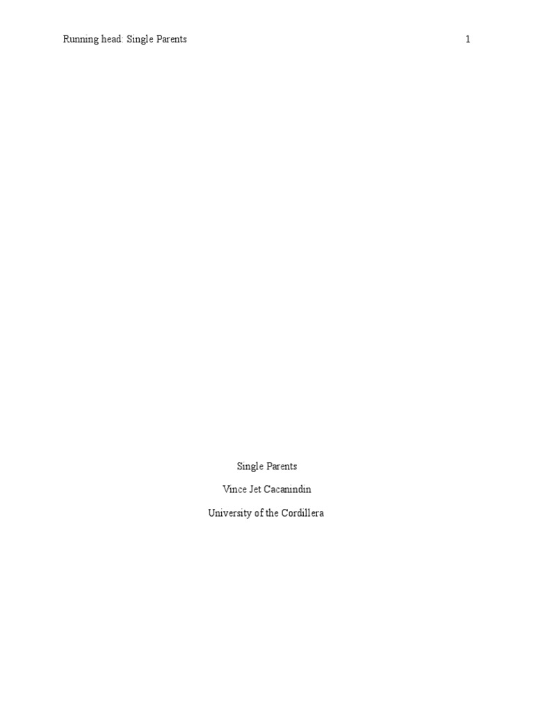 Single Parents | PDF | Parenting | Relationships