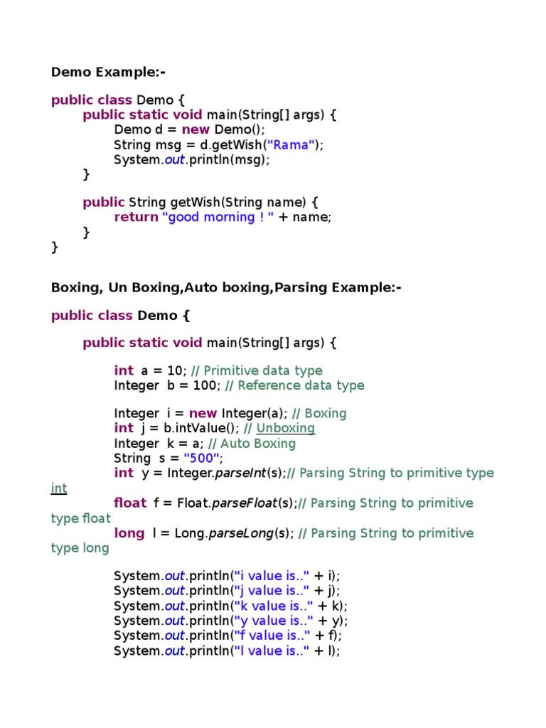 Public Class Public Static Void New: Demo Example | PDF | Games & Activities | Teaching Methods ...