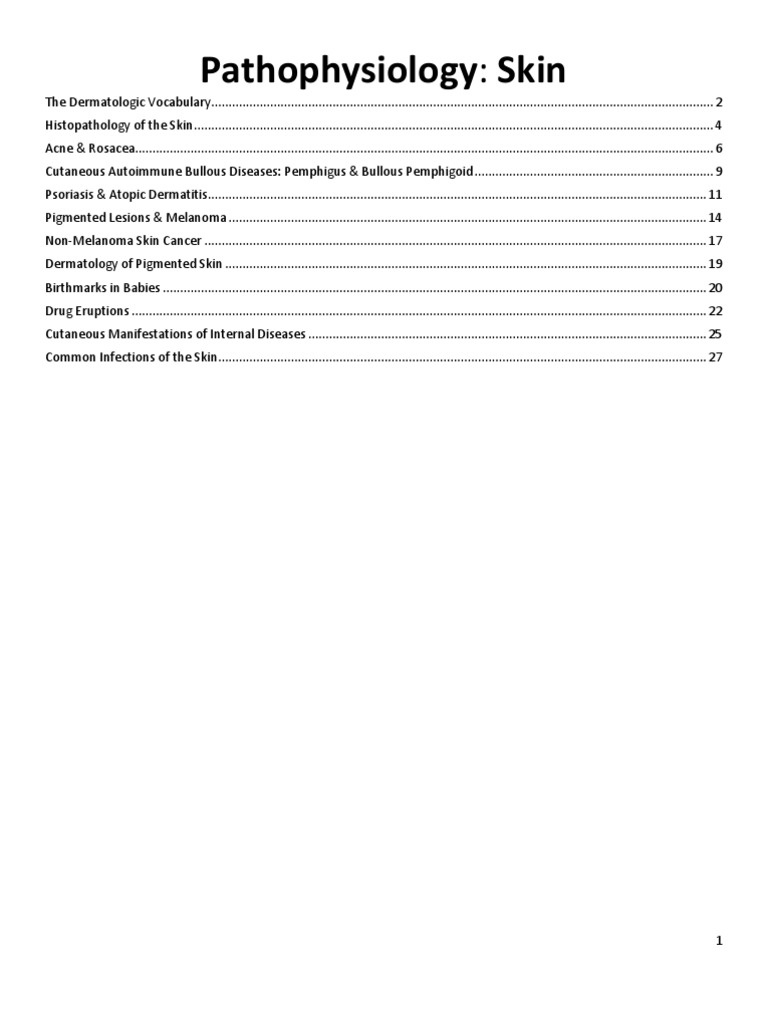 Skin Pathophysiology Overview | PDF | Psoriasis | Dermatitis