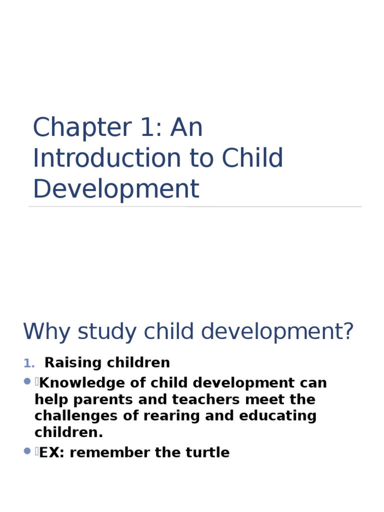 PSYC029 Ch1 Introduction To Child Development - For Class | PDF | Self ...