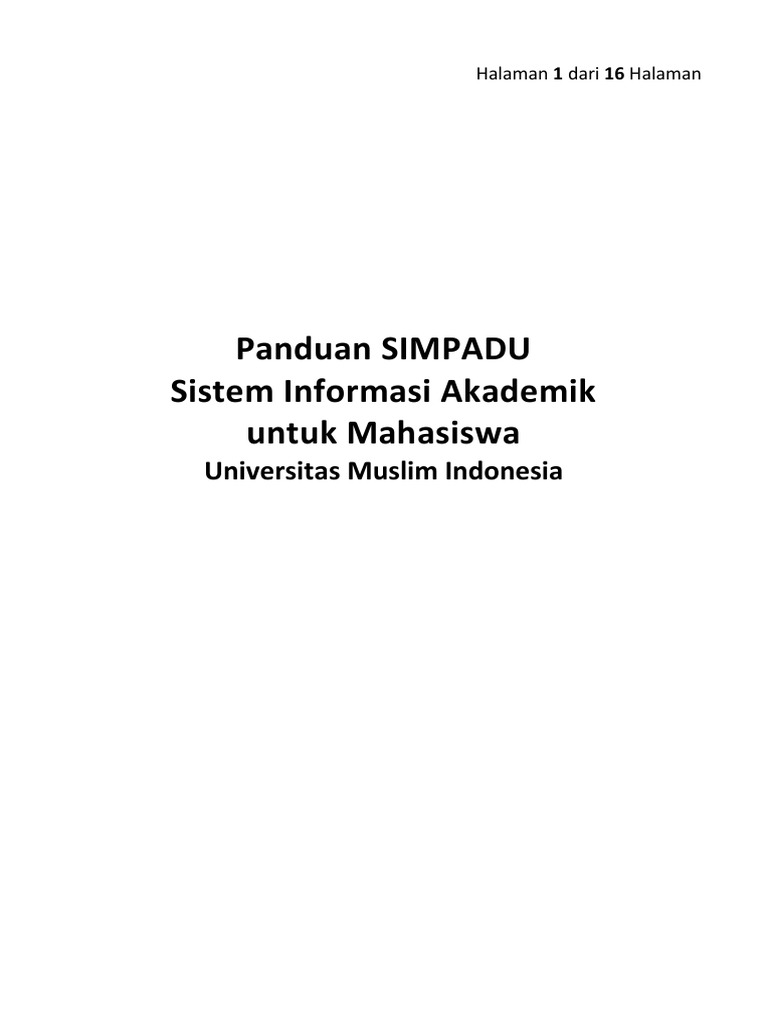 Simpadu User Guide - Mahasiswa | PDF