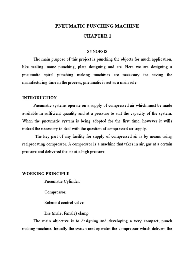 Pneumatic Punching Machine | PDF | Pressure Measurement | Pneumatics