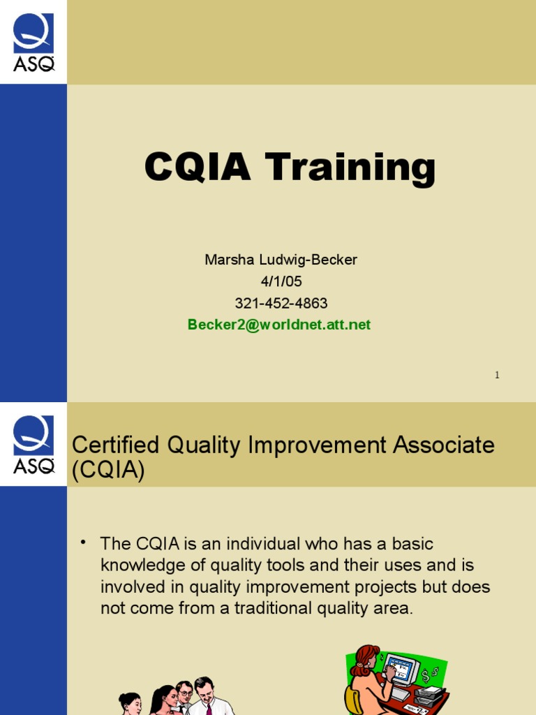 CQIA Training1 | PDF | Quality (Business) | Employment