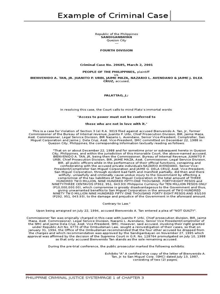 Sandiganbayan Criminal Case Example | PDF | Ad Valorem Tax | Prosecutor