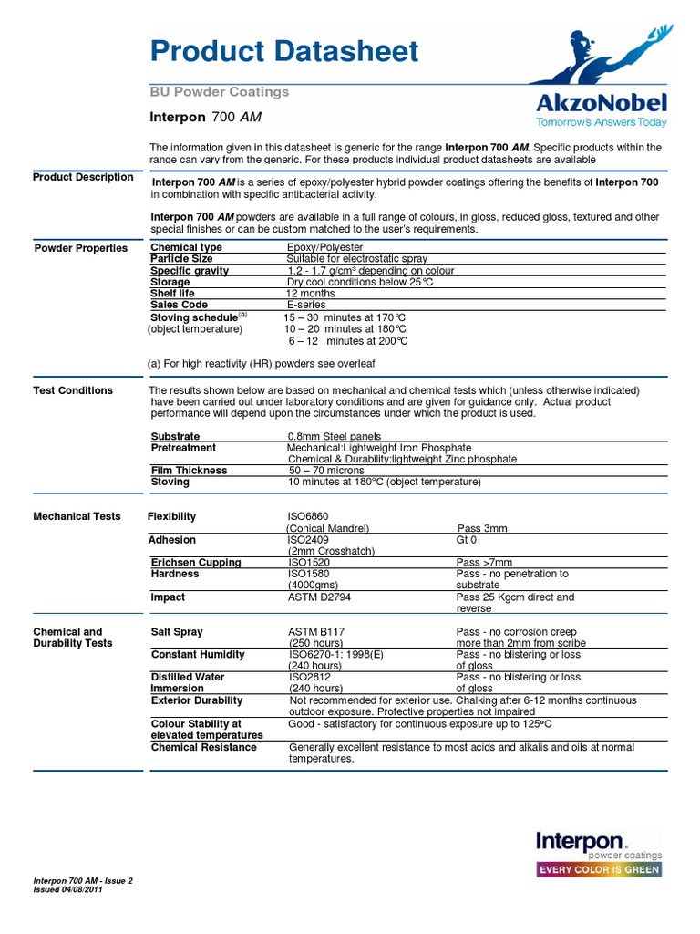 Interpon 700 AM | PDF | Manmade Materials | Chemistry
