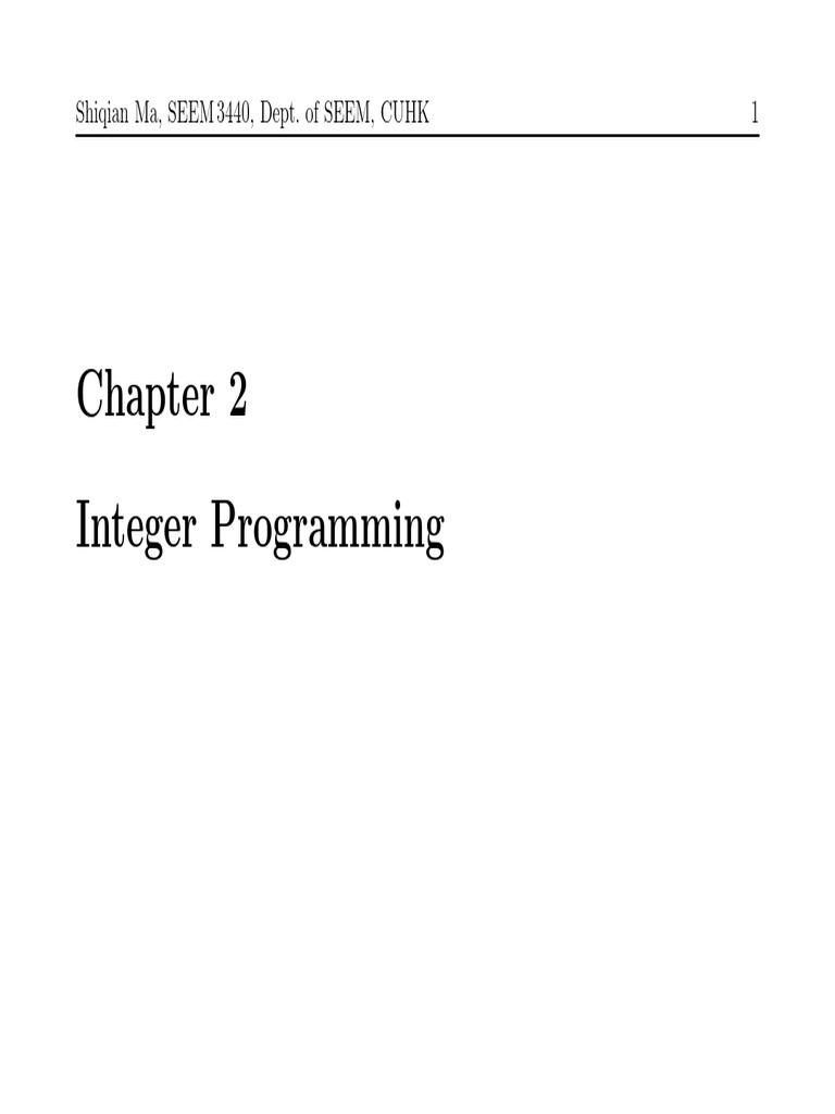 An Introduction To Integer Programming Models Methods And Applications Pdf Mathematical