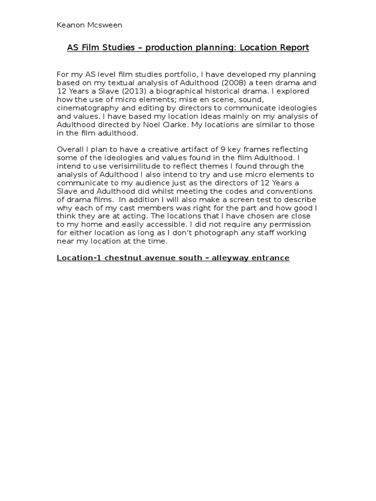 Location Report Final and Complete | Download Free PDF | Leisure