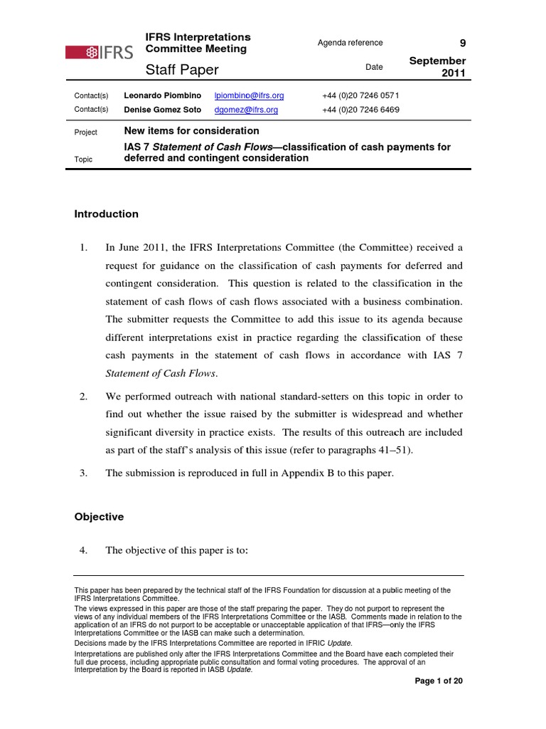 IFRS 3 - Deferred and Contingent Consideration Discussion | PDF ...