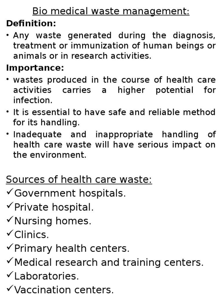 Biomedical Waste Management | PDF | Waste | Waste Management