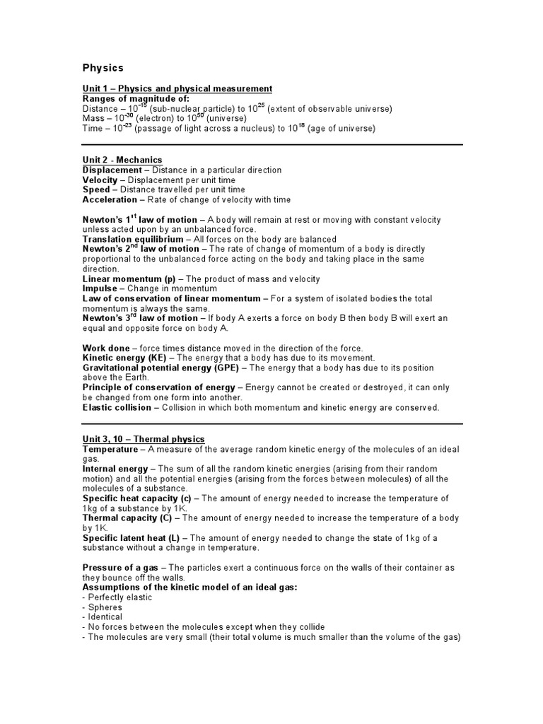IB HL Physics Definitions | PDF | Waves | Atomic Nucleus