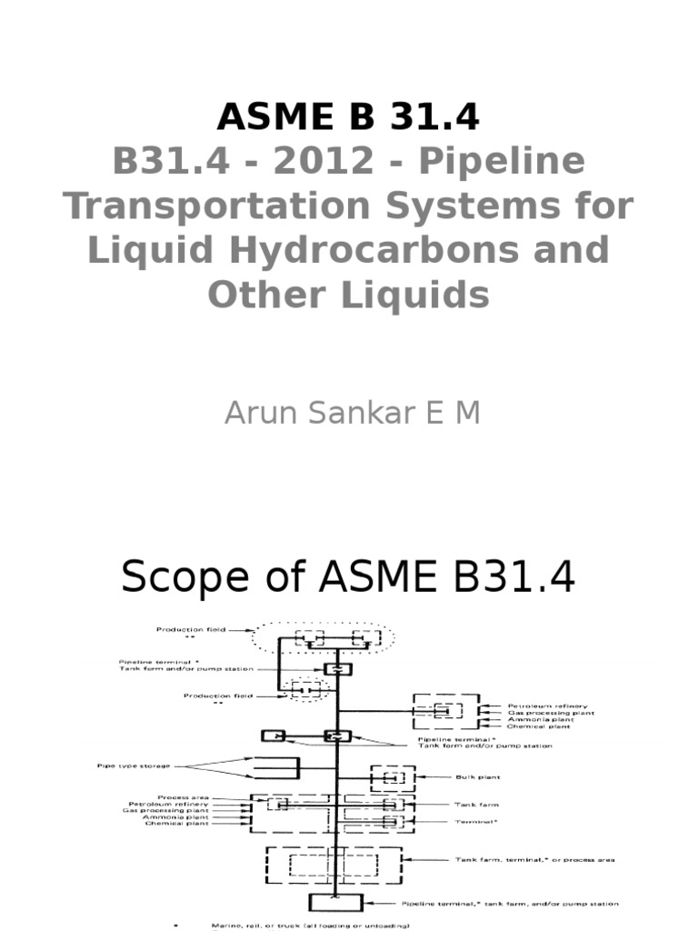 ASME B 31.4.pptx | Petroleum | Pipe (Fluid Conveyance)