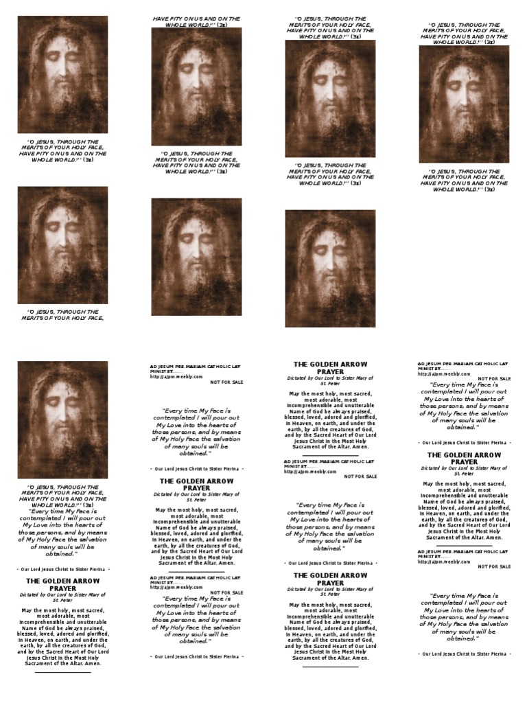 Holy Face of Jesus Pamphlet | PDF | Mary, Mother Of Jesus | Christian ...