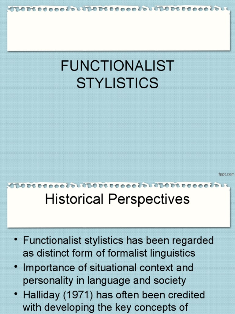 Functionalist Stylistics | PDF | Linguistics | Syntax