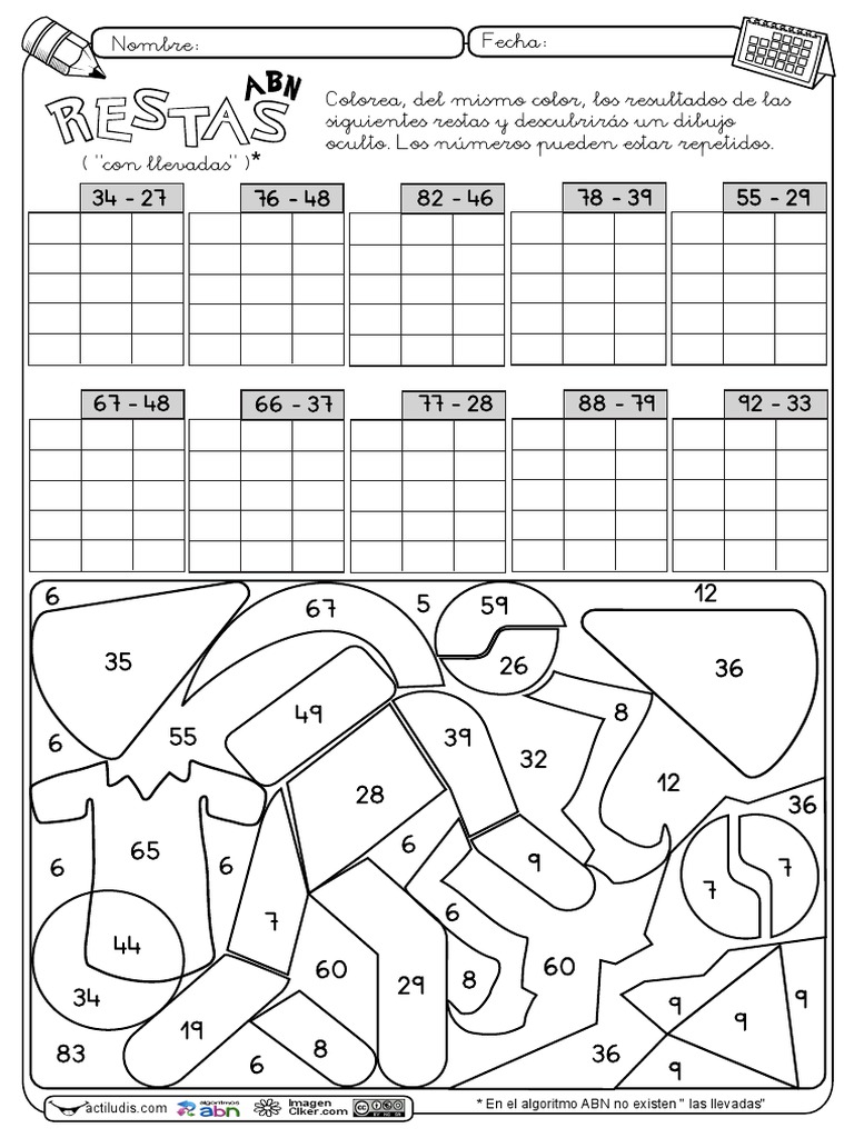 Restas 2 Dígitos Llevando 06 | PDF