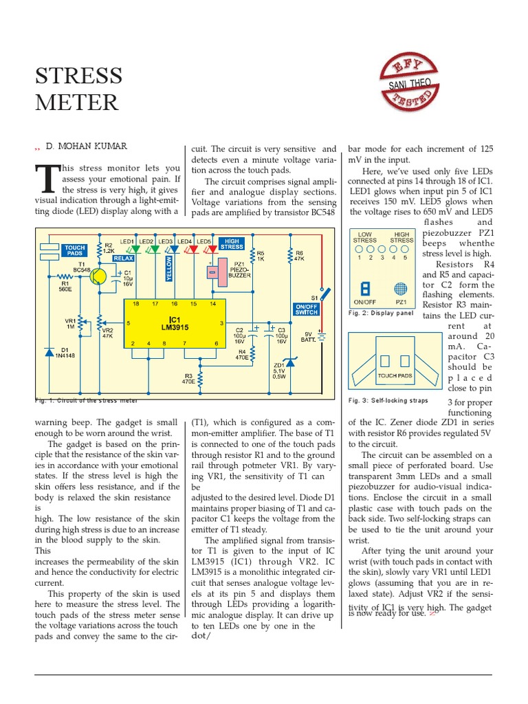 Stress Meter | PDF | Amplifier | Electronic Circuits