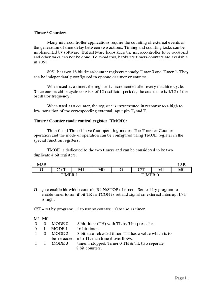 Timers Counters | PDF | Electronic Engineering | Areas Of Computer Science
