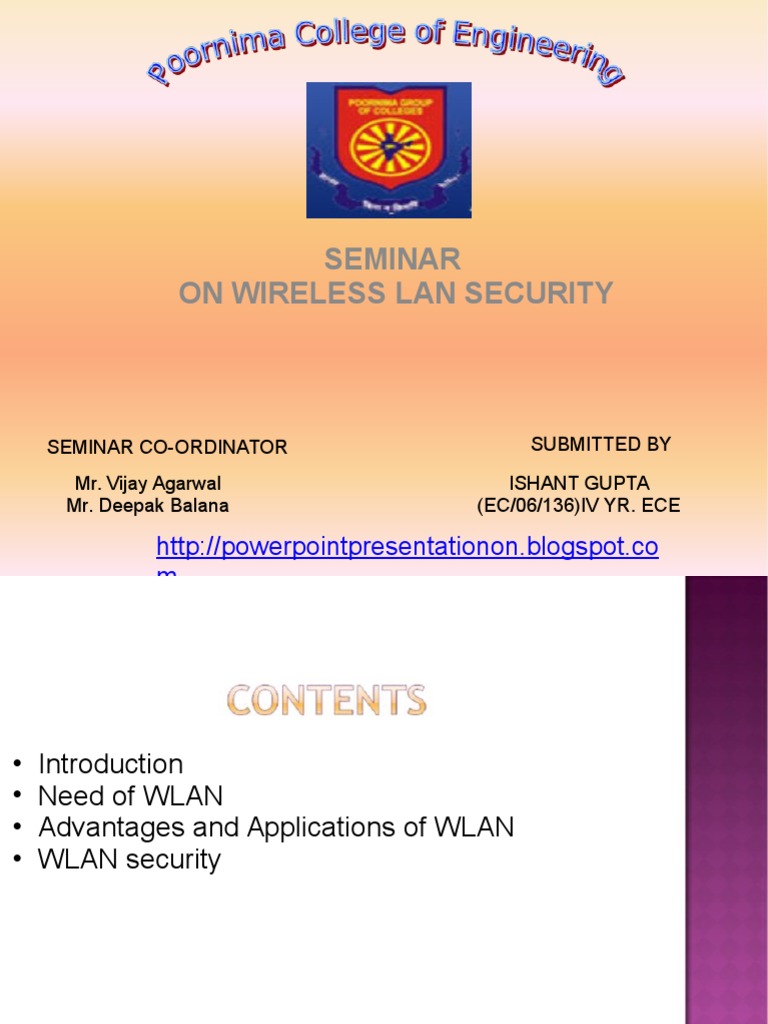 Seminar On Wireless Lan Security | PDF | Wireless Access Point | Wireless Lan