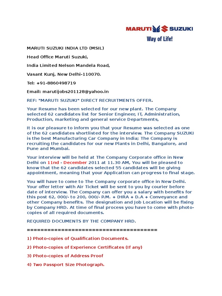 Maruti Suzuki India | PDF | Mail | Business