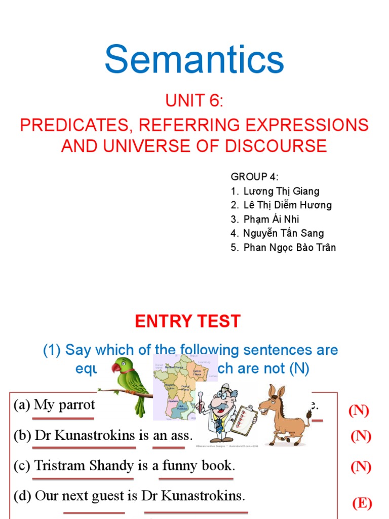 Unit 6, Semantics - VNese | PDF | Predicate (Grammar) | Preposition And Postposition